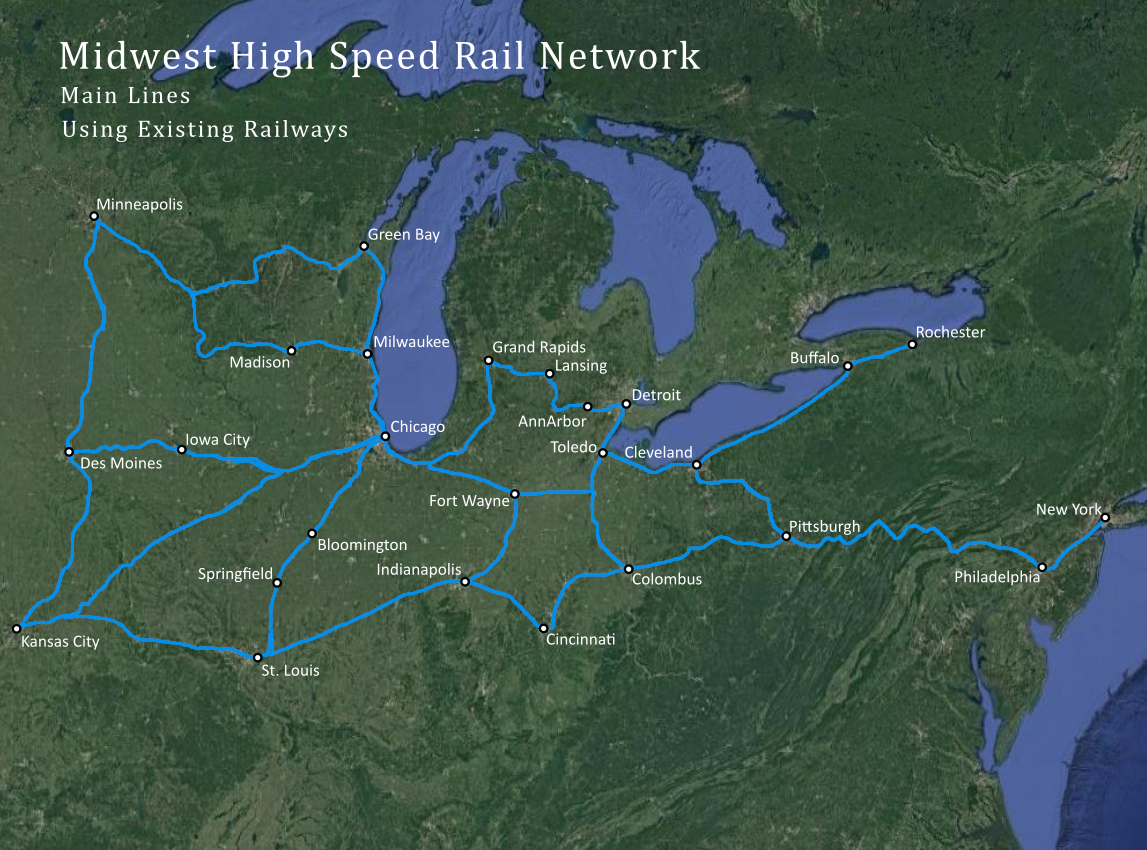 Midwest High Speed Rail Proposal – Thomas Hamming – GIS and Cartography